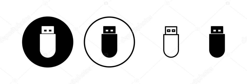 Icono USB ilustración vectorial. Signo de disco flash y símbolo. señal de unidad flash. 2024