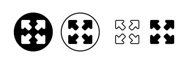 Icono de pantalla completa ilustración vectorial. Expanda a signo y ...