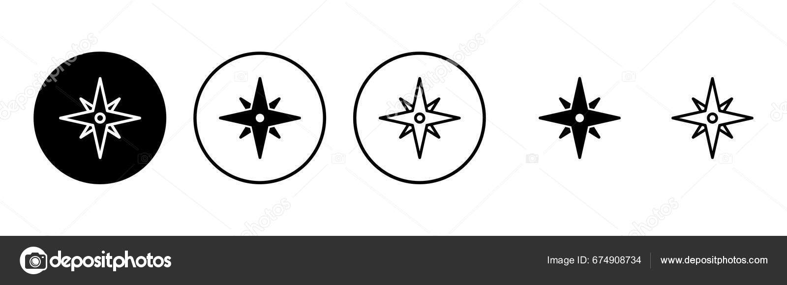 Compass Icon Set Illustration Arrow Compass Icon Sign Symbol Stock ...