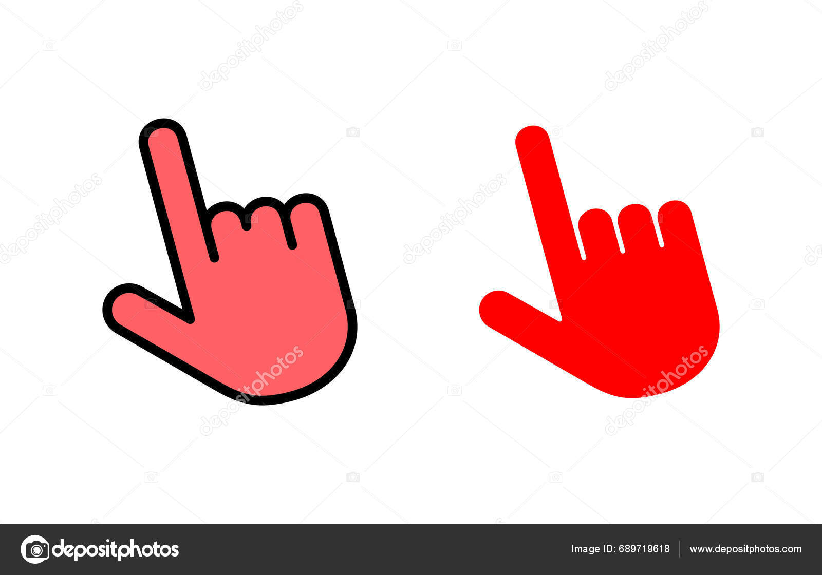 Hand Cursor Icon Set Illustration Cursor Sign Symbol Hand Cursor Stock ...