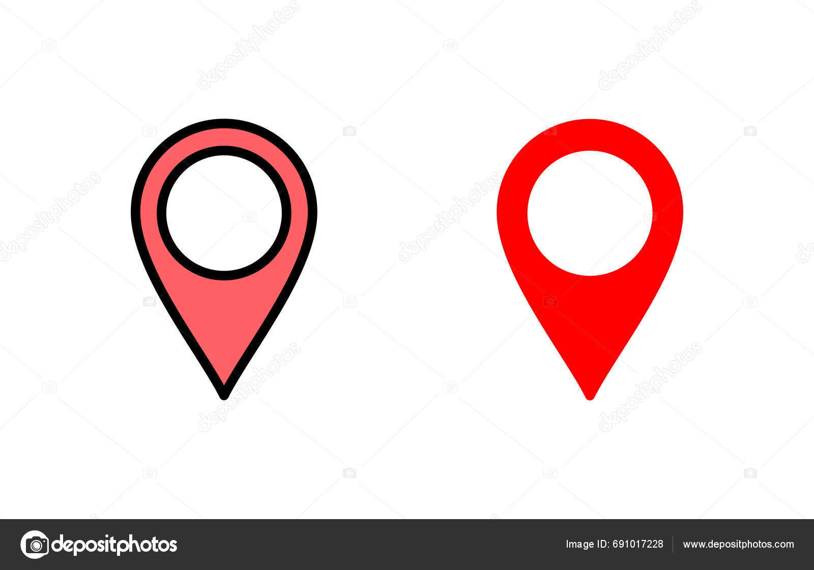 Pin Icon Set Illustration Location Sign Symbol Destination Icon Map ...