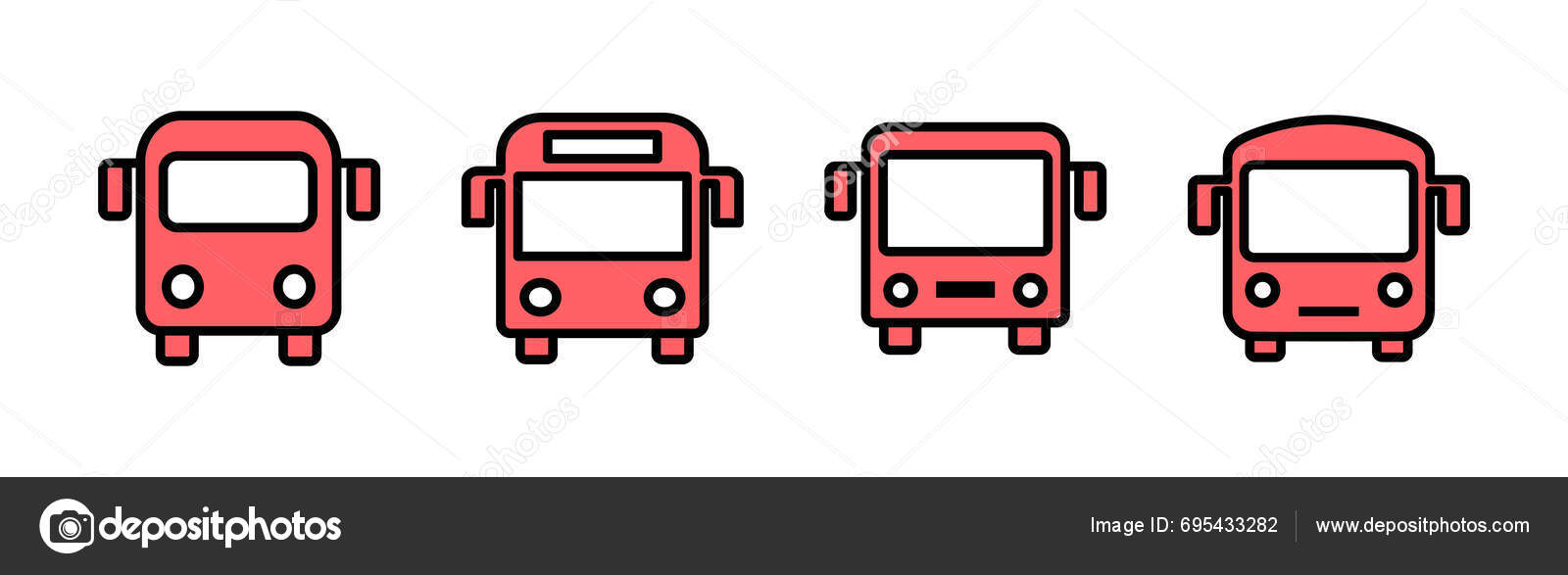 Ilustración Conjunto Iconos Bus Señal Autobús Símbolo Símbolo ...