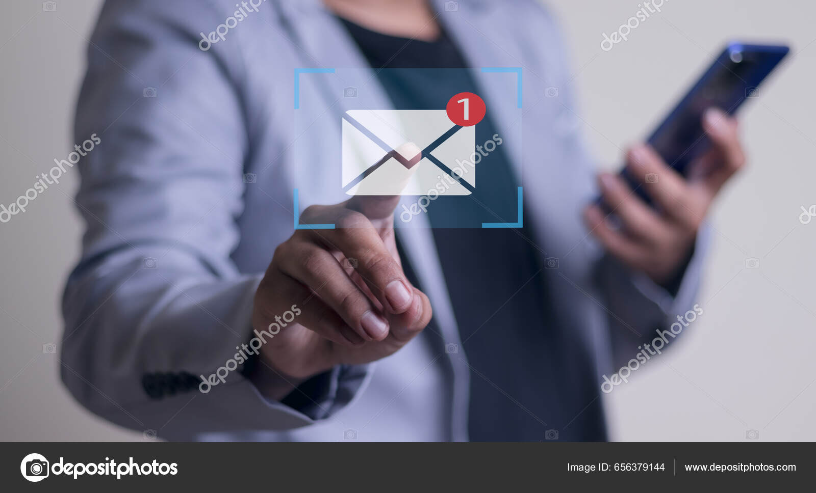 New Email Notification Concept Business Mail Communication Digital ...