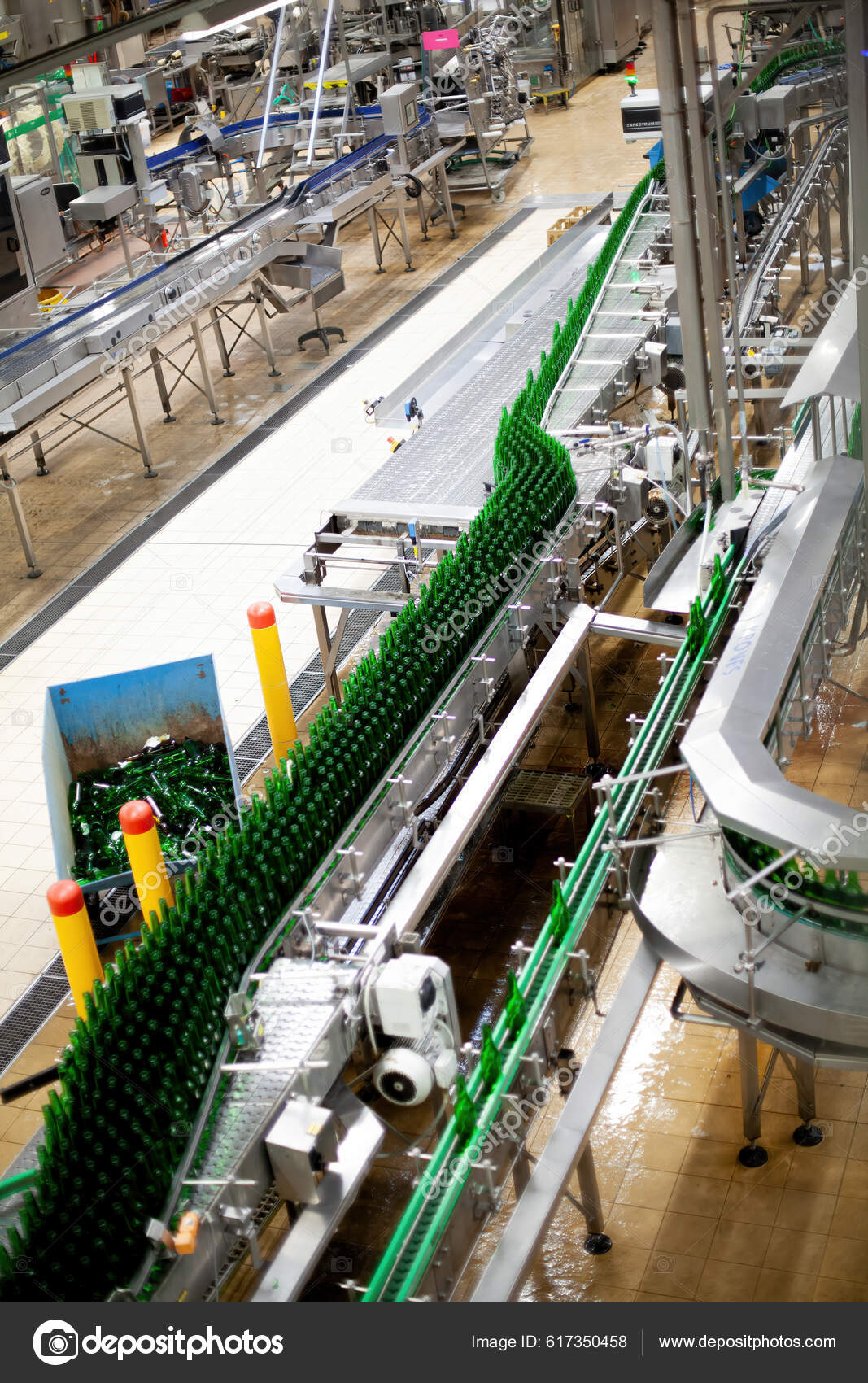 Beer Factory Bottles Line Technological Line Washing Glass Bottles Beer ...