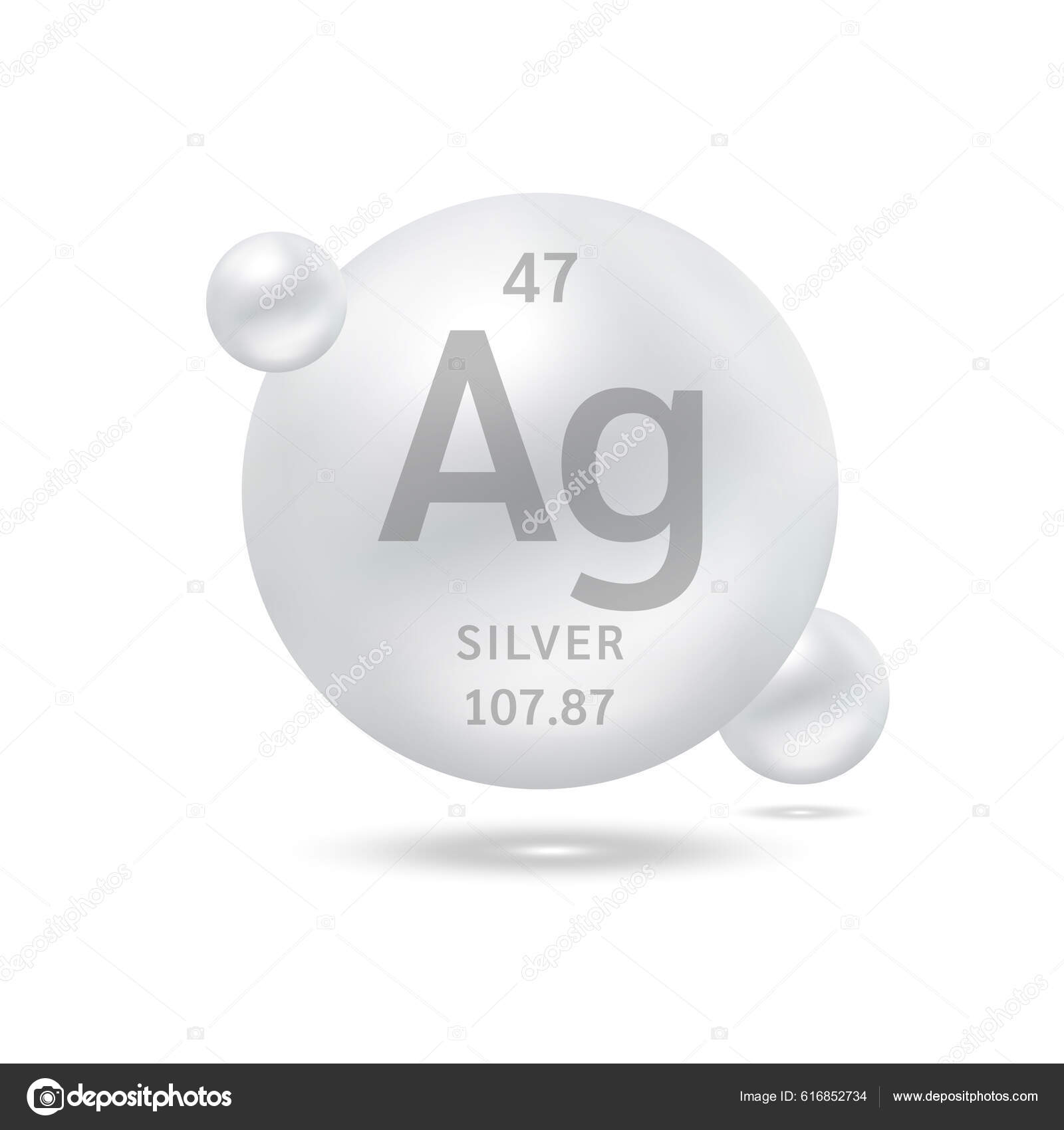 Silver Molecule Models Silver Chemical Formulas Scientific Element ...