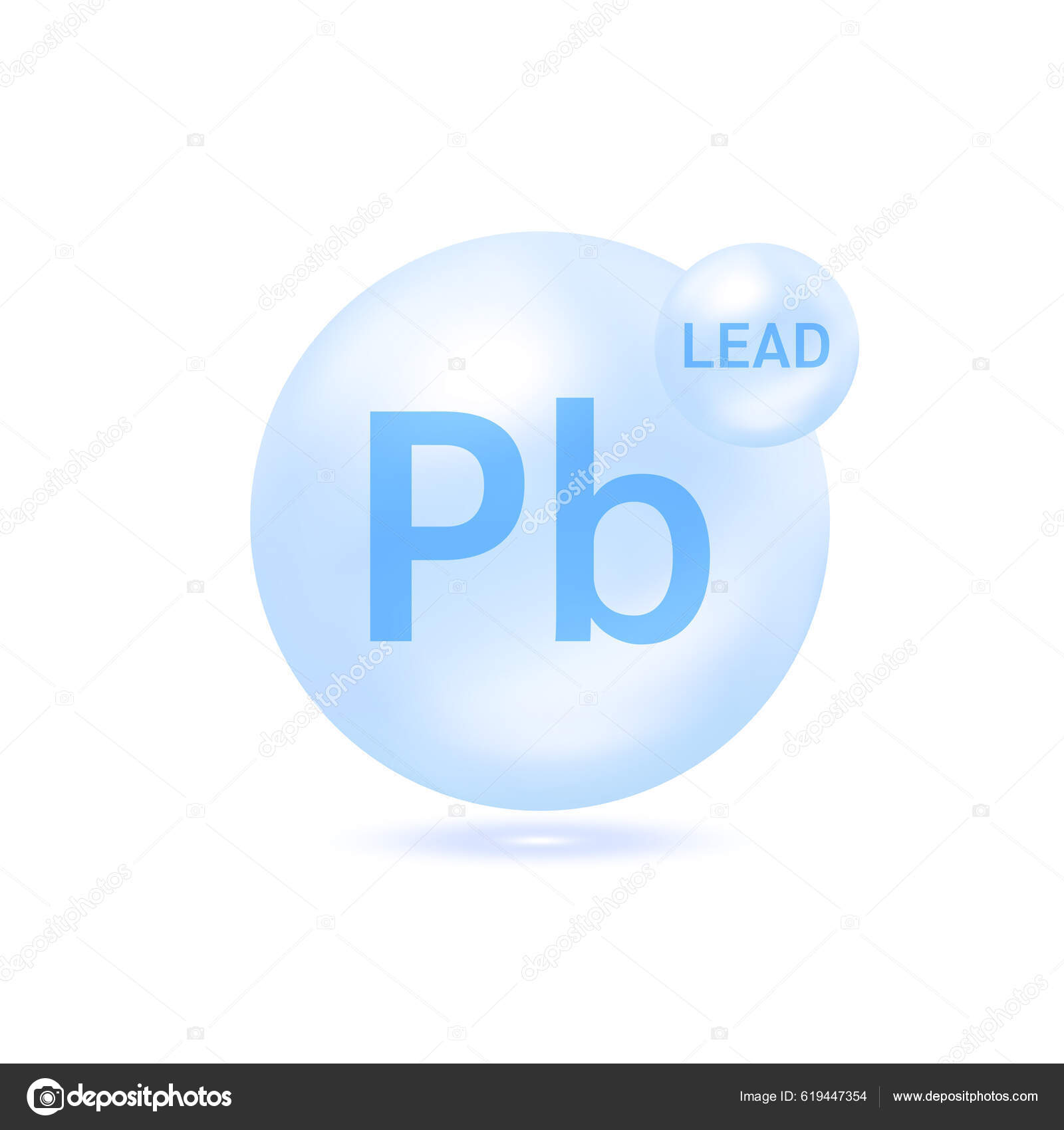 Lead Molecule Models Silver Blue Ecology Biochemistry Concept Isolated ...