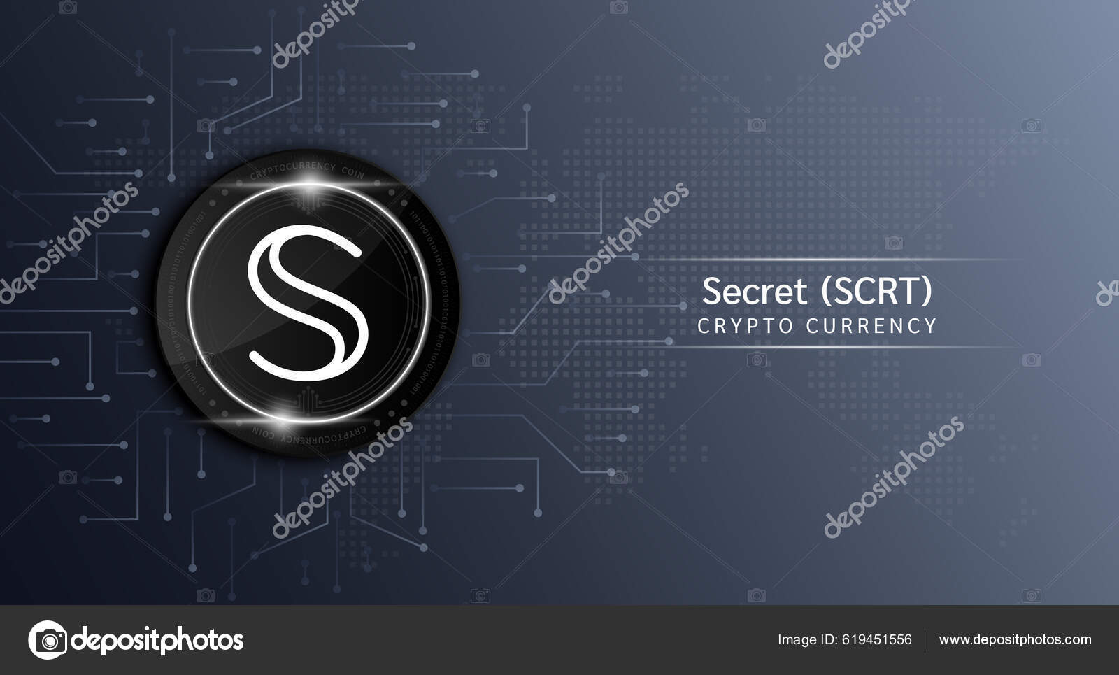 Secret Coin Cryptocurrency Token Symbol Crypto Currency Stock Market ...