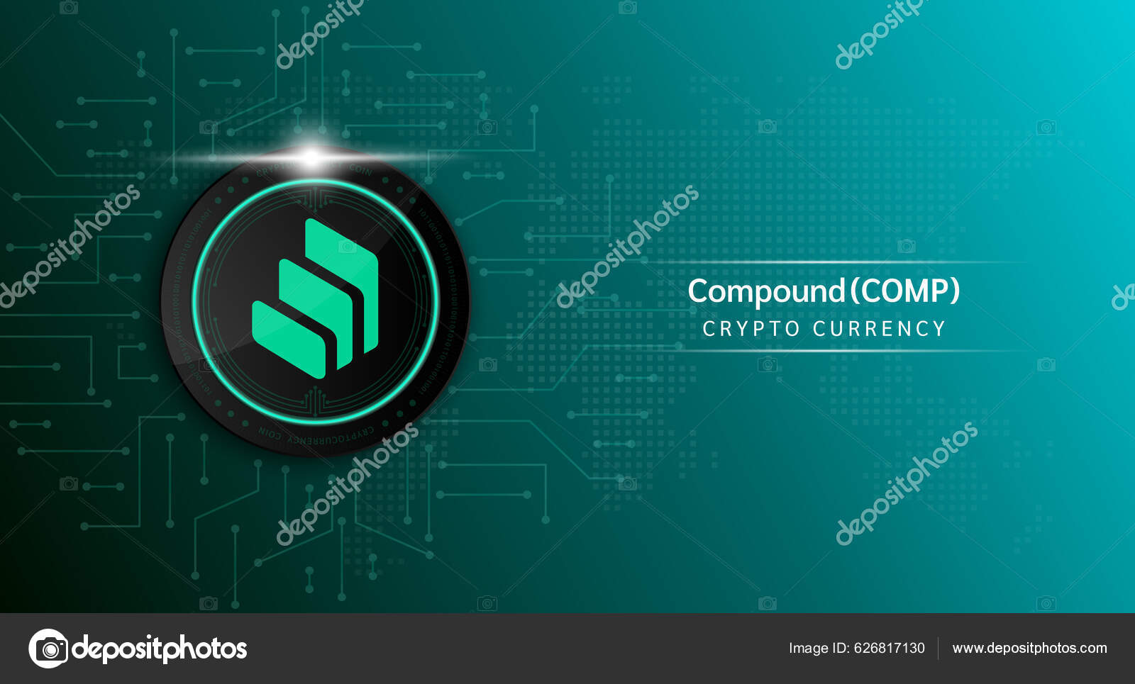 Compound Coin Cryptocurrency Token Symbol Crypto Currency Stock Market ...