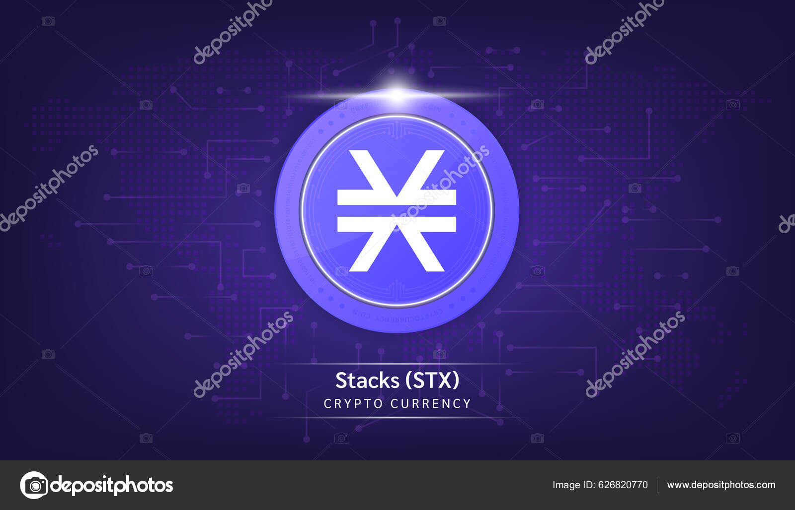 Stacks Coin Cryptocurrency Token Symbol Crypto Currency Stock Market ...