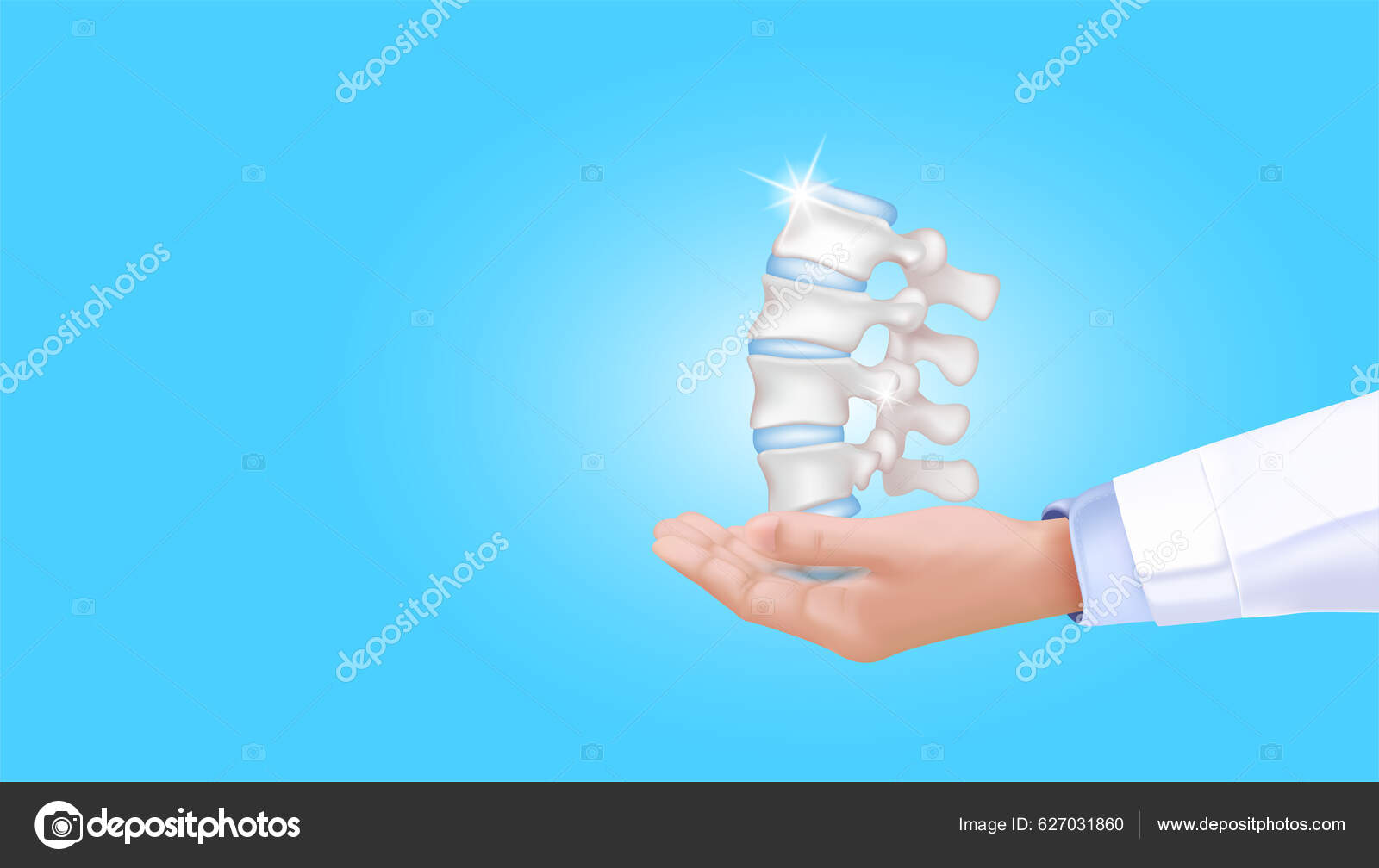 Doctor Hand Holding Knee Joint Healthy Cartilage Front Blue Background ...