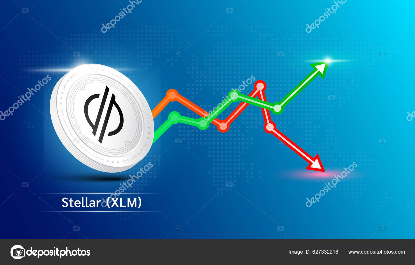 Stellar Coin Cryptocurrency Token Symbol Stock Market Investment ...
