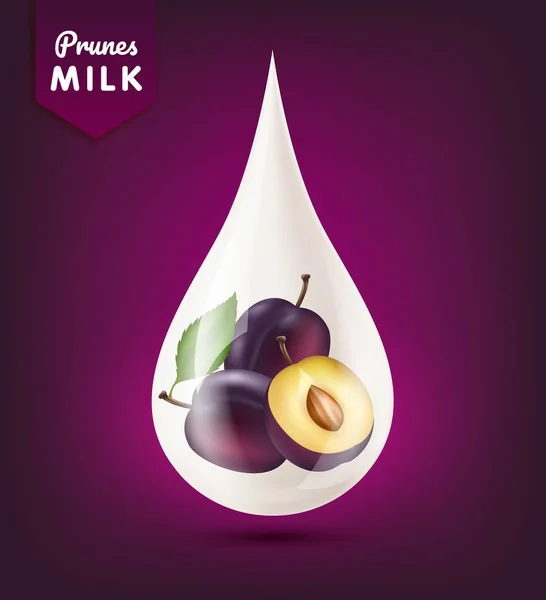 Blueberry Milk Droplets White Realistic Shiny Cream Yogurt Drop Falling ...