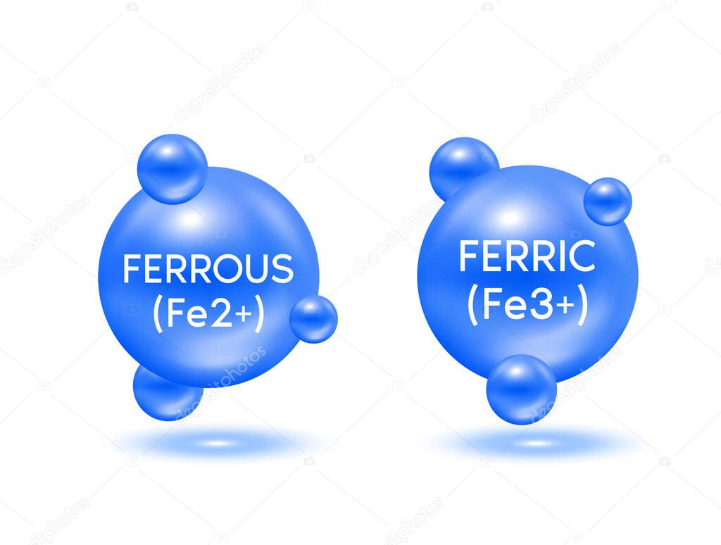 Minerales Hierro ferroso (FE2 +), férrico (Fe3 +). Cápsula de minerales ...