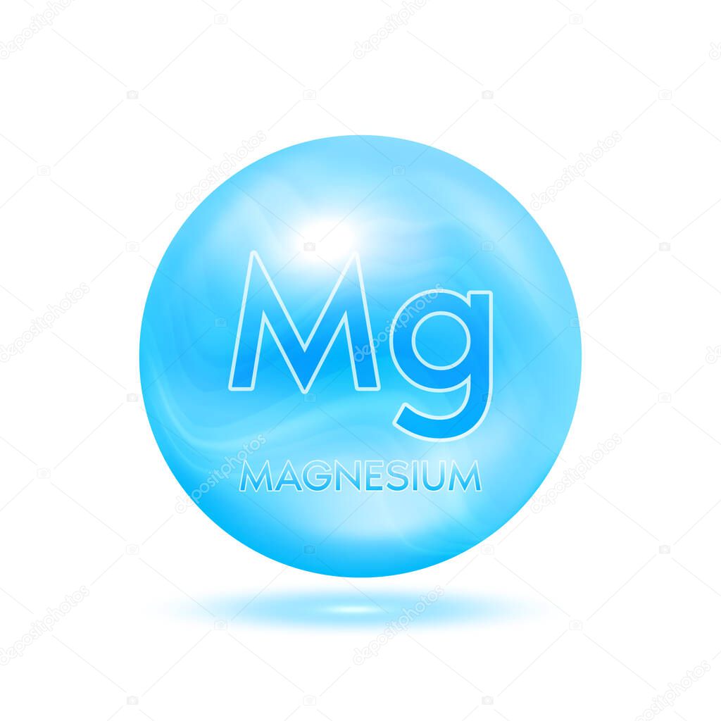 Cápsula de minerales de magnesio azul. Complejo de minerales Icono 3D ...