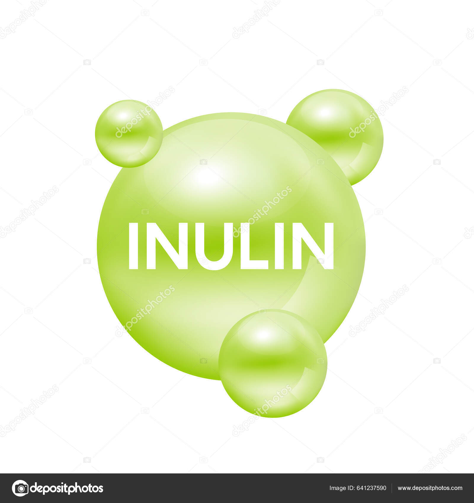 Inulin Vitamins Fiber Green Isolated White Background Essential Amino ...