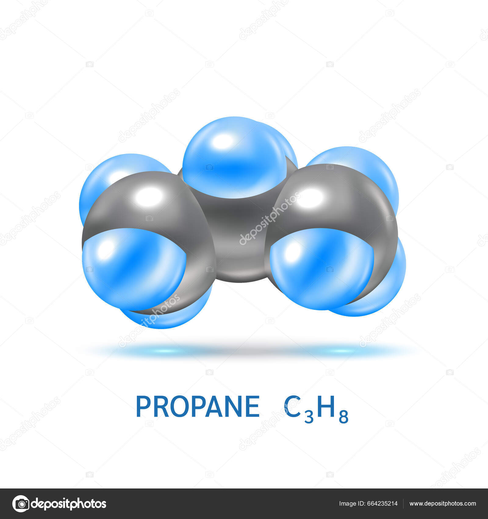 Propan Gas C3H8 Molecule Models Physical Chemical Formulas Natural Gas Stock Vector by ...