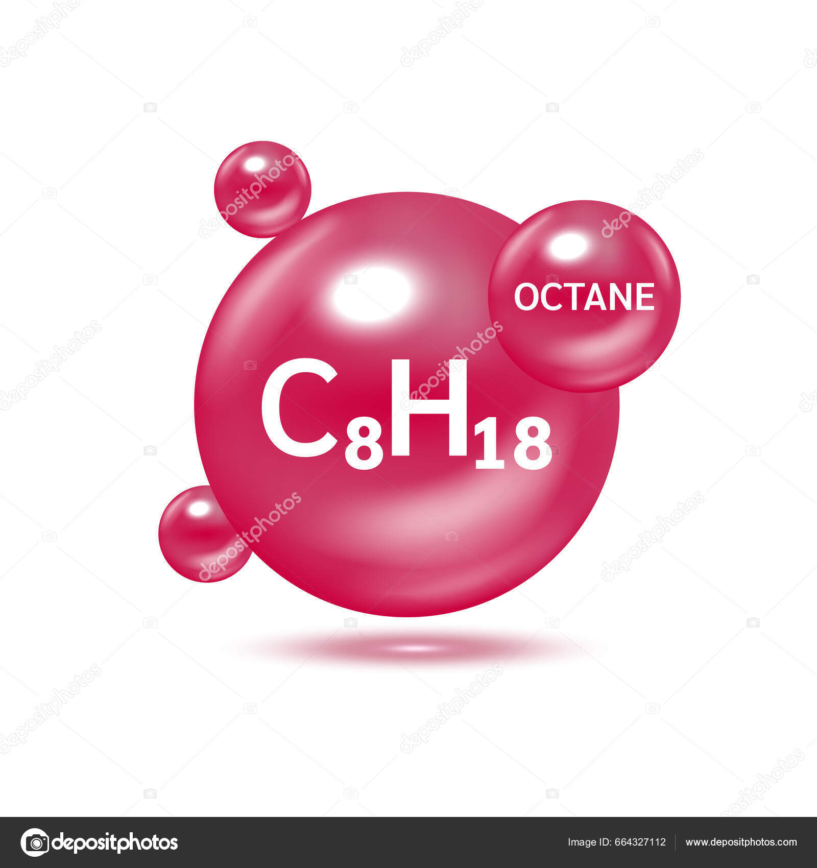 Octane Gas C8H18 Molecule Models Physical Chemical Formulas Natural Gas ...