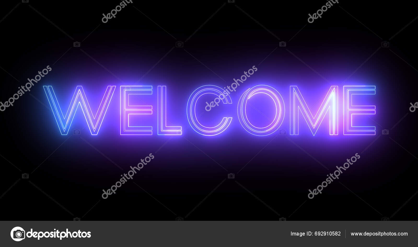 Welcome Neon Sign Board Retro Style Animation Black Background Welcome ...