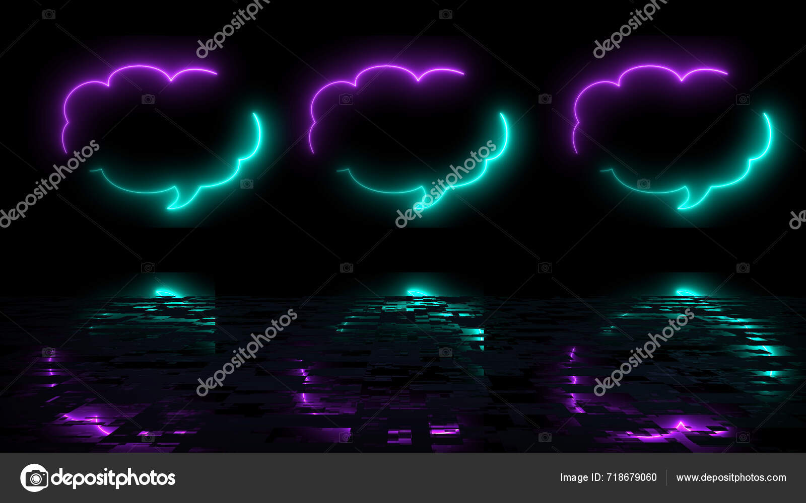 Cloud Shape Text Msg Icon Animation Reflective Black Chatting Messaging ...