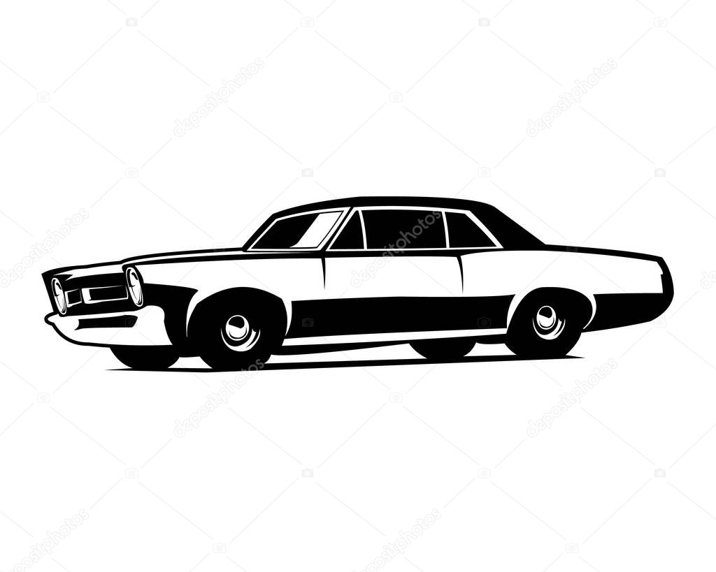 Pontiac GTO Judge silhouette. legendary muscle car vector design of ...