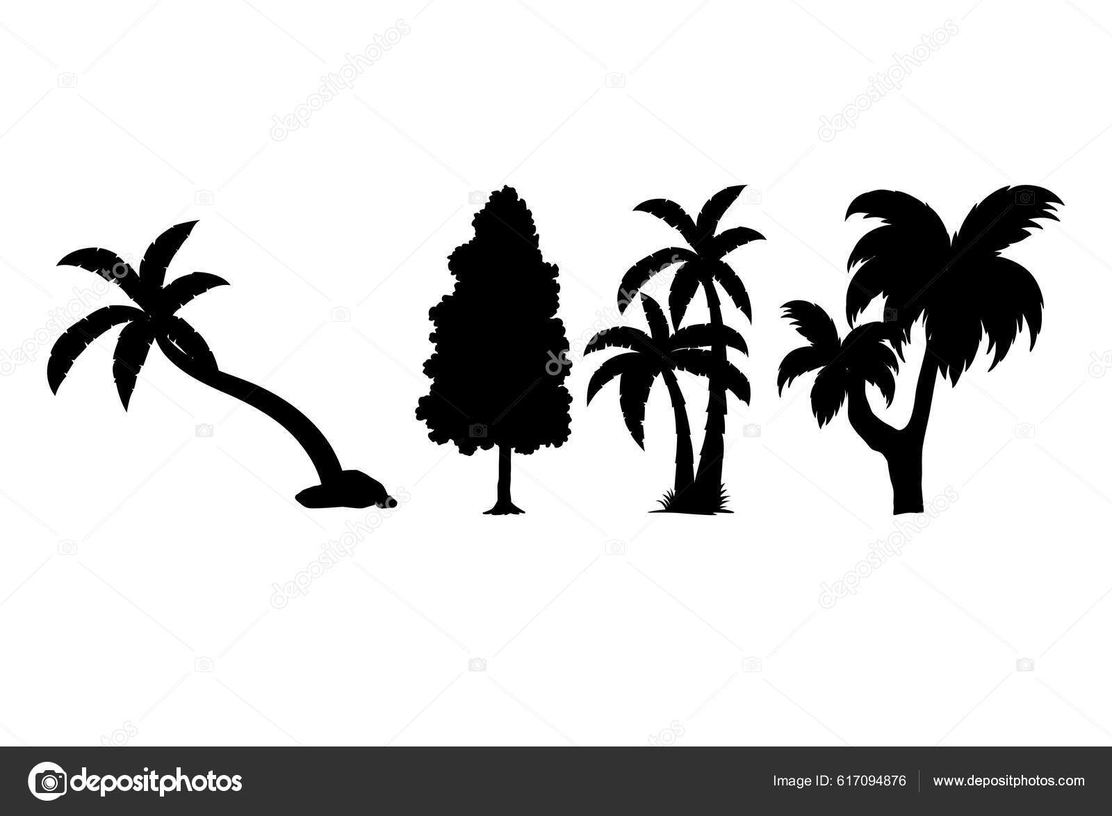 Diversity Trees Set White Background Vector Illustration Stock Vector ...