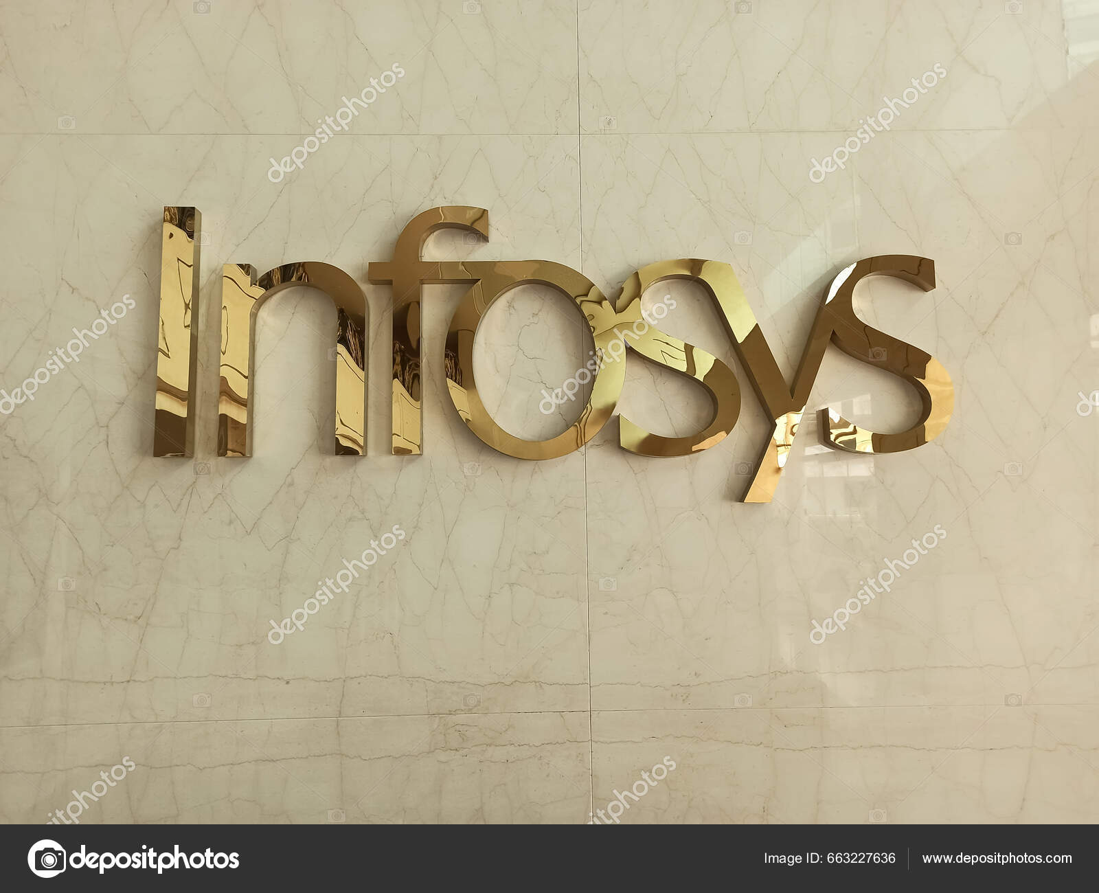 Closeup View Infosys Logo Office Bangalore India Infosys Indian Firm ...