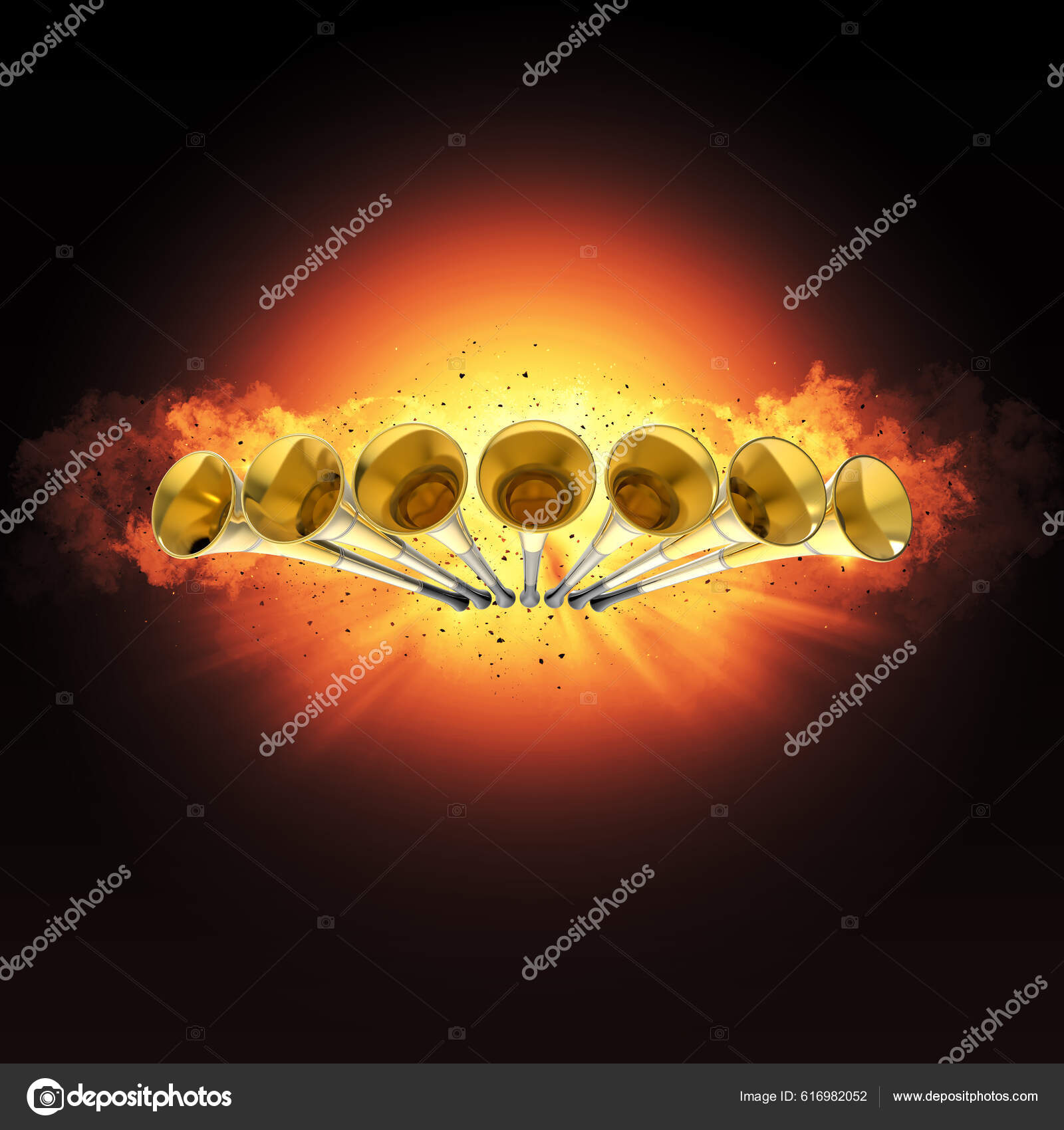 Seven Trumpets Golden Fire Revelation Warning Vuvuzela Horn ...