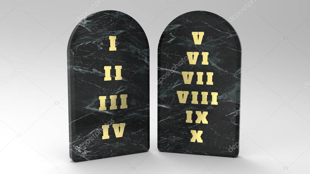 Los 10 Diez Mandamientos de DIOS Escrito en Tablas de Piedra dadas a ...