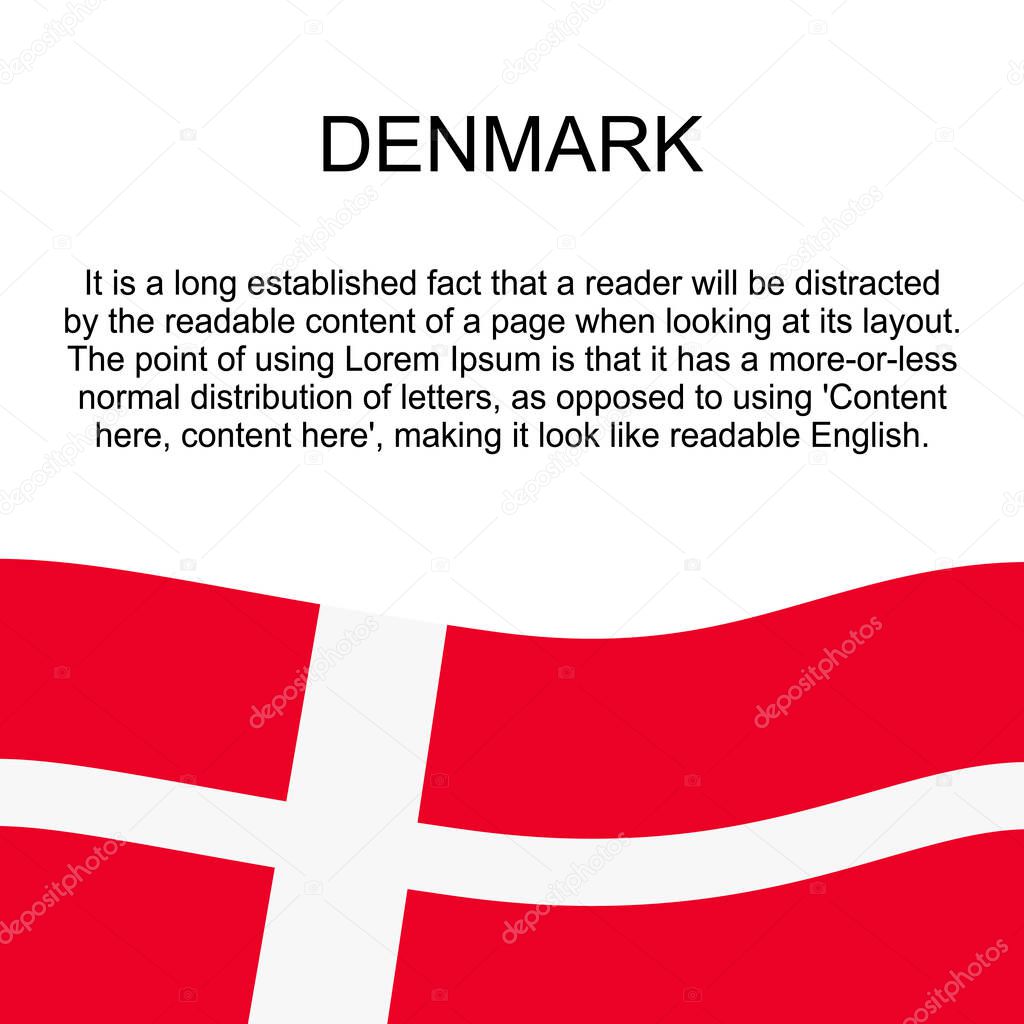 Bandera de denmark para el banner sobre fondo blanco cuadrado. denmark ...