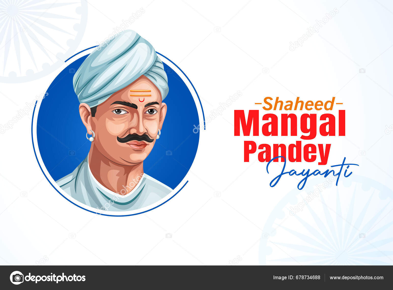 Vector Illustration Mangal Pandey Indian Soldier Freedom Fighter Social ...