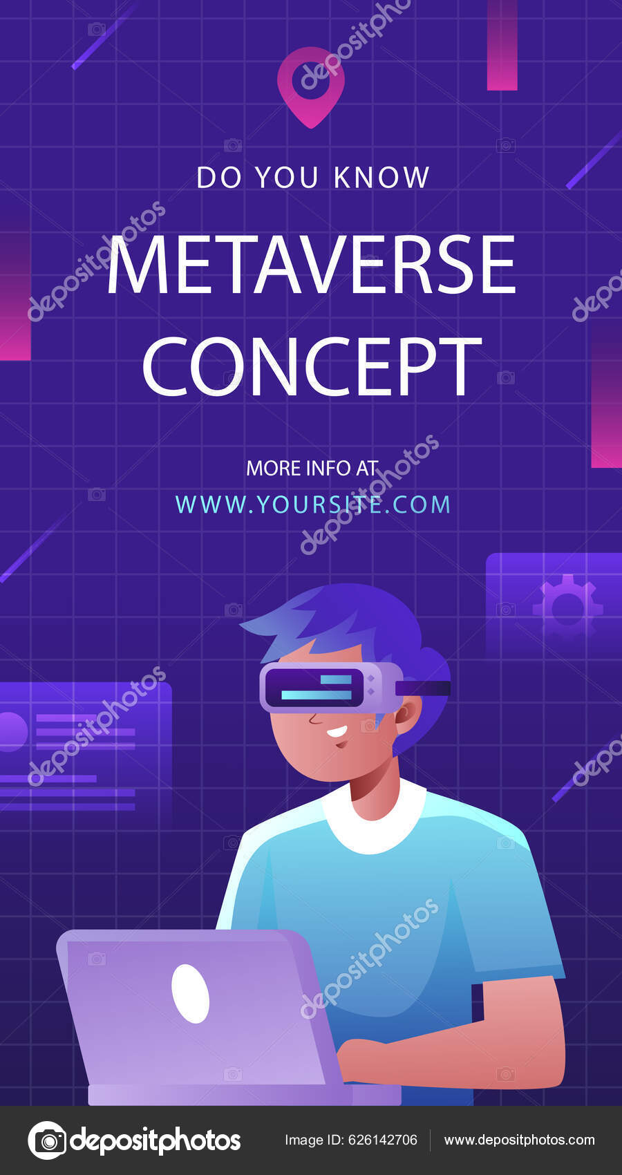 Gradient Metaverse Post Stories Vector Illustration Stock Vector Image by ©PavelIvanoyov #626142706