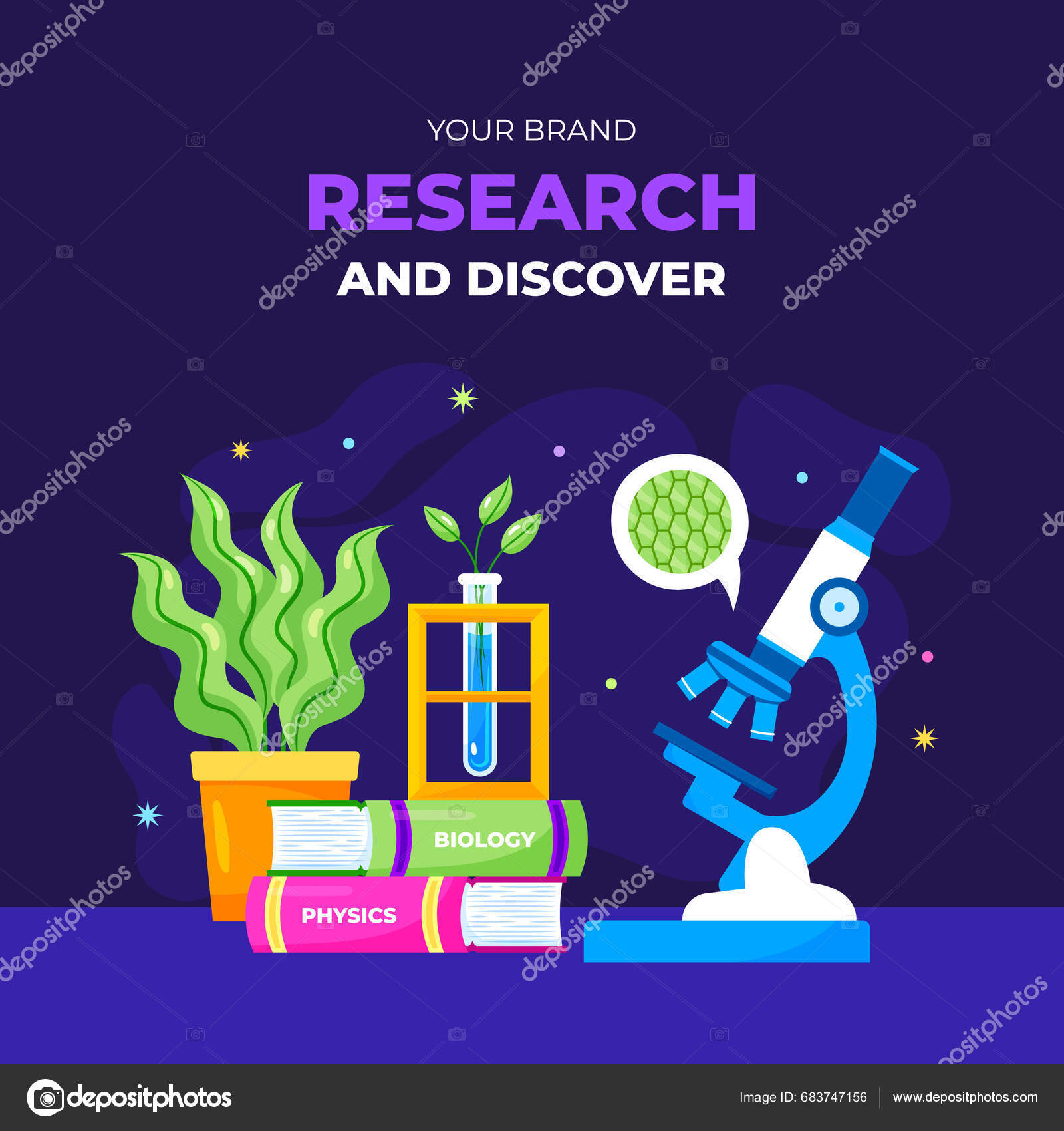 Science Project Template Isolated White Background Vector Illustration ...