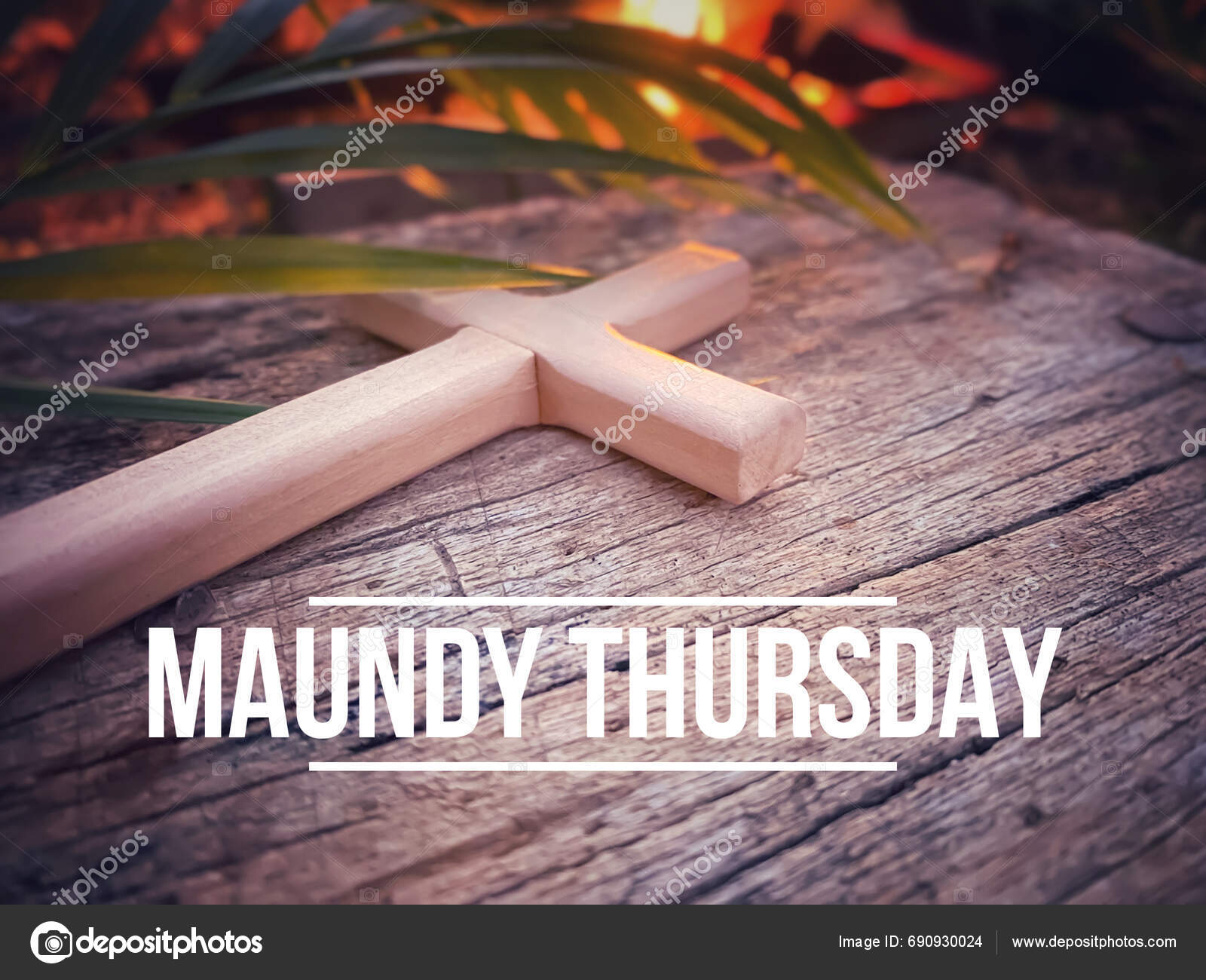 Lent Season Holy Week Easter Sunday Concept Maundy Thursday Text ...
