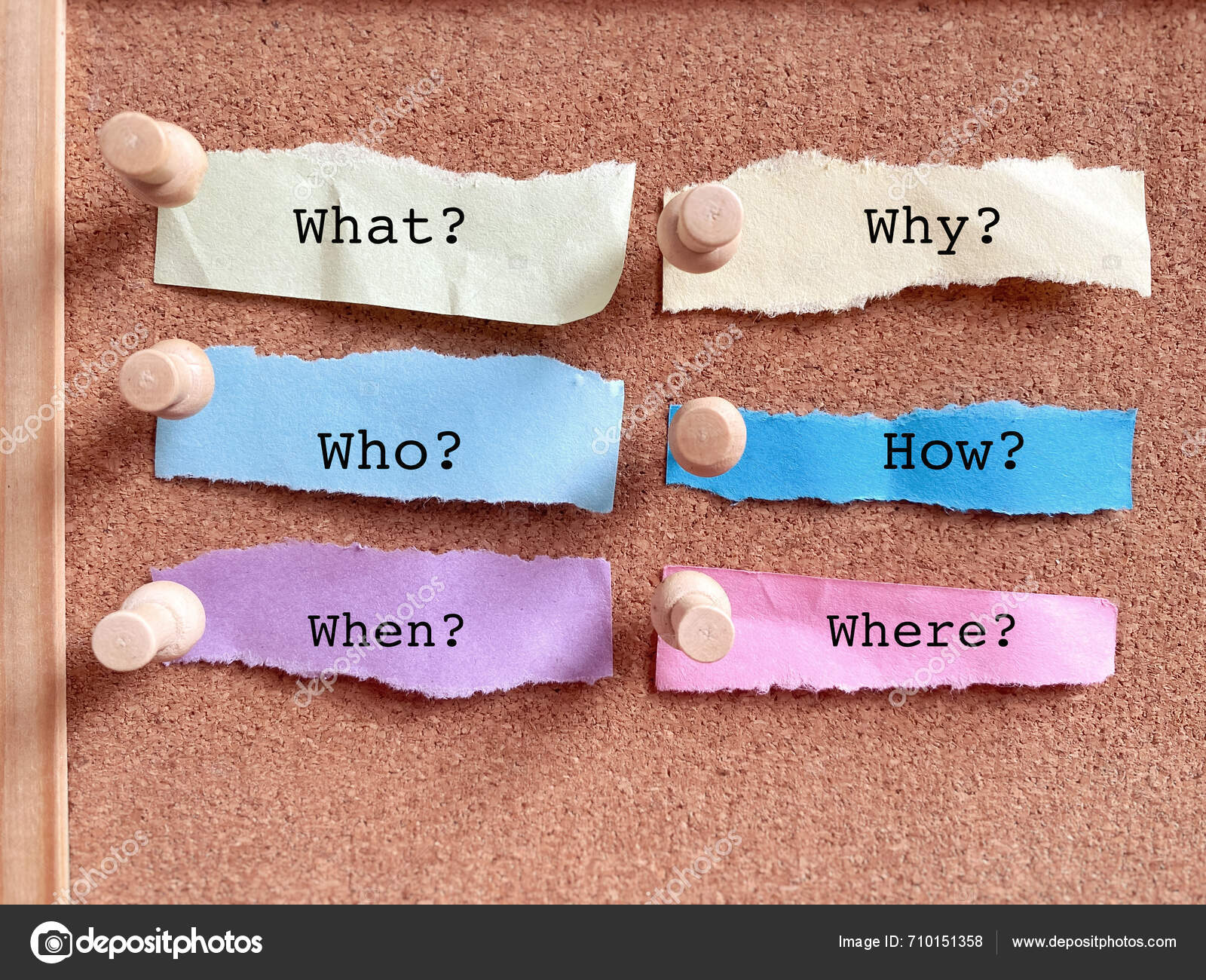 What Why Who How Questions Torn Papers Background Stock Photo — Stock ...