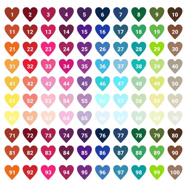 Números de corazón imágenes de stock de arte vectorial | Depositphotos
