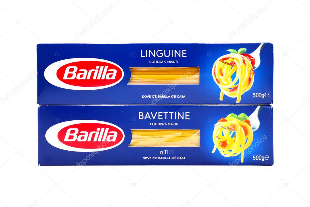 Roma, Italia 23 de marzo de 2022: Pasta BARILLA. Comida tradicional ...