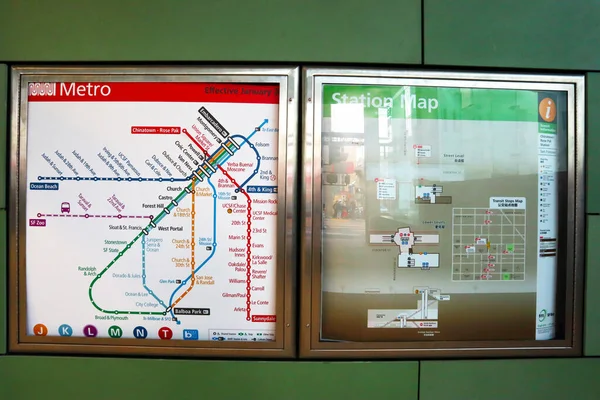 Mapa de la información de tránsito de SFMTA MUNI Metro Light Rail San ...