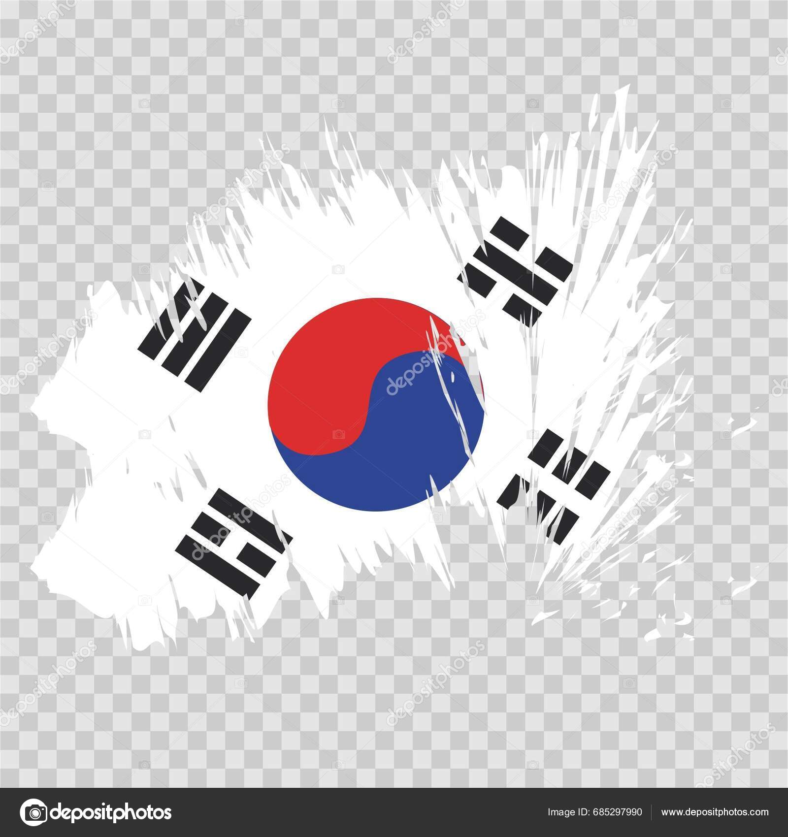 Pincel Bandera Corea Del Sur Vector Fondo Transparente Formato Archivo ...