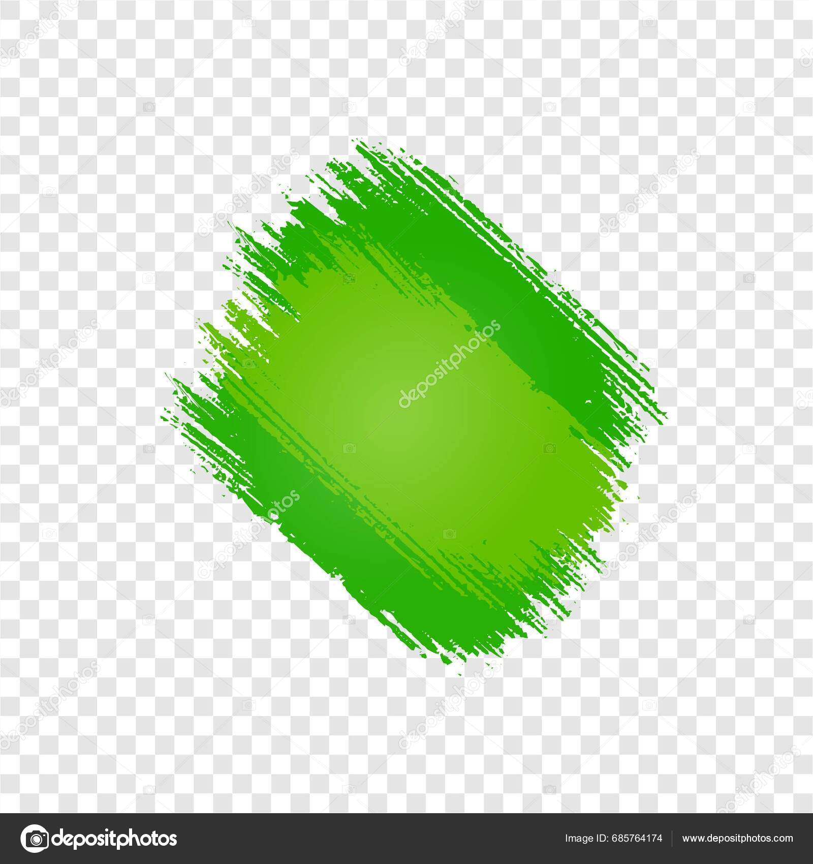 Watercolor Green Brush Design Element Vector Transparent Background ...