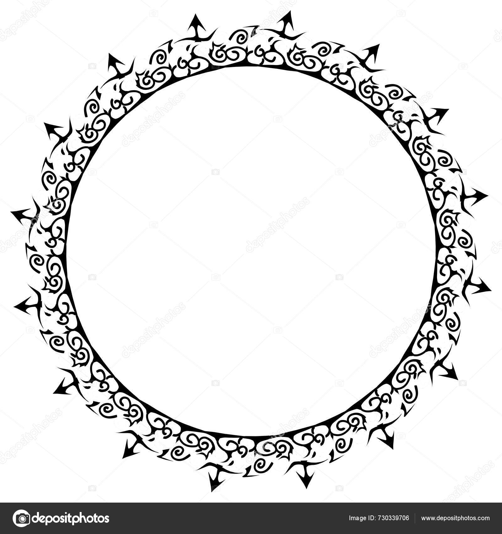 Classic Vintage Design Black Circle Frame Perfect Photos Icons Logos ...