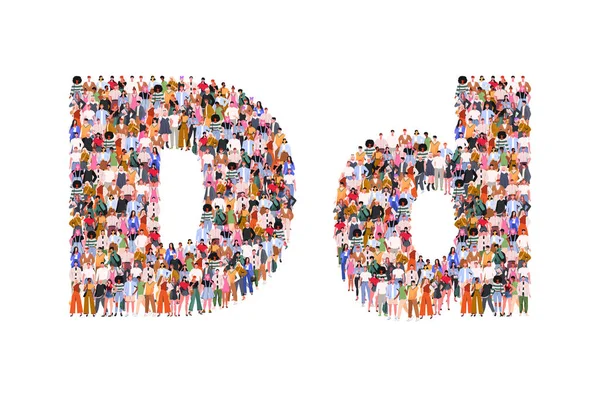 Large Group People Letter Form People Standing Together Crowd Male vetor(es) de stock de ...