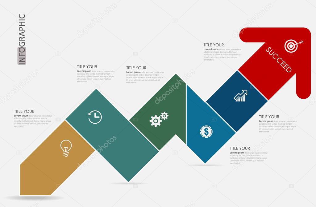 diagrama de línea de tiempo Plantilla de flecha de infografía vectorial ...