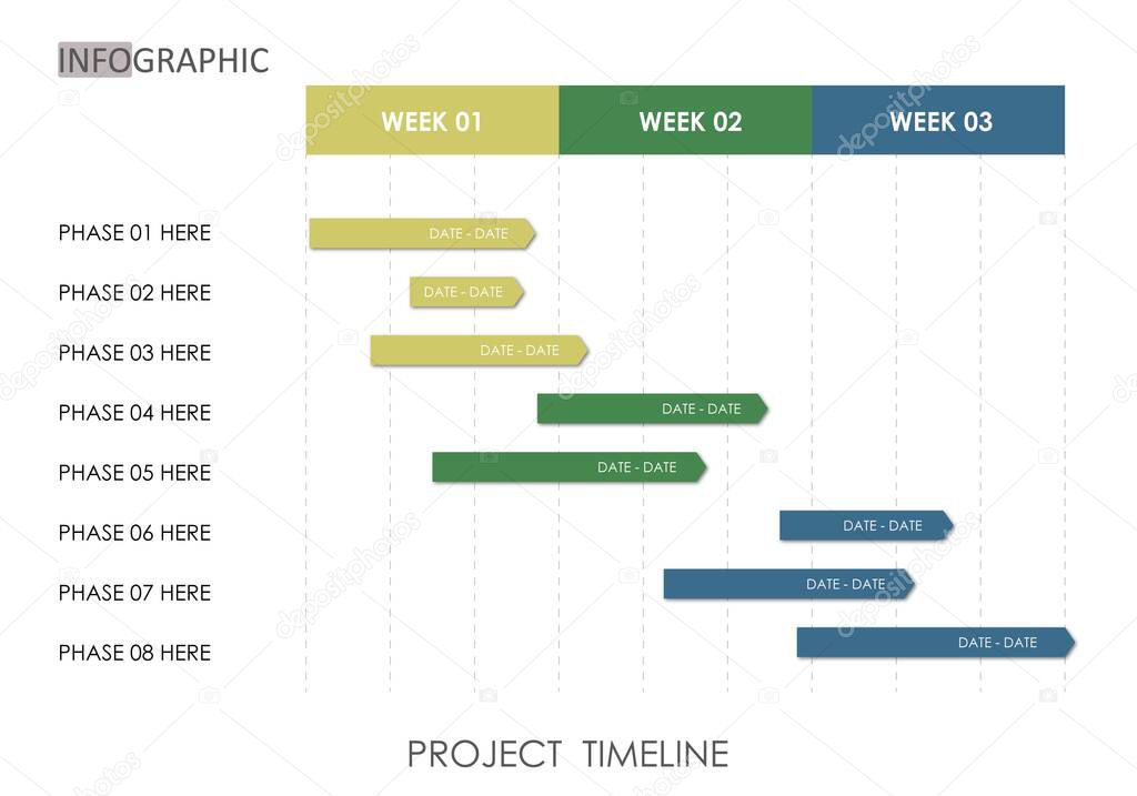 plantilla de semana de infograf a de negocio de proyecto de l nea de tiempo moderno diagrama de ...