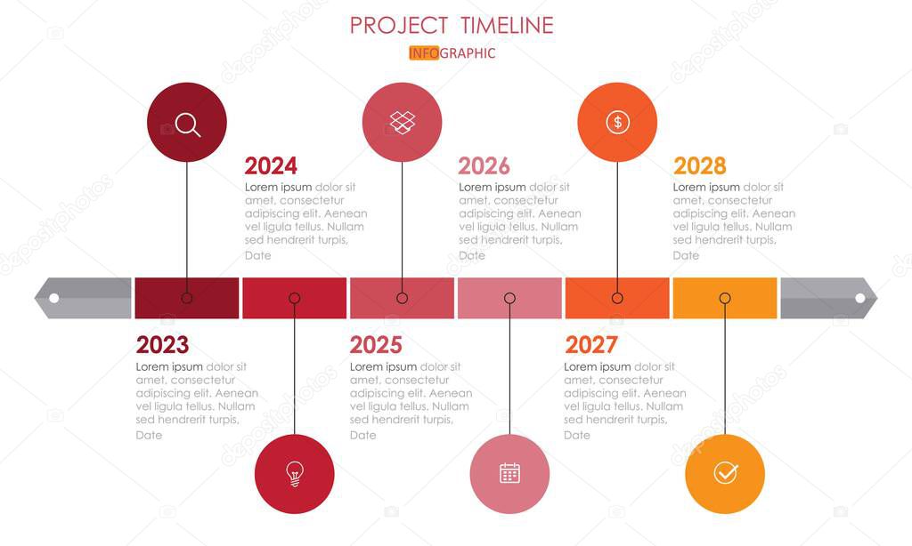 l nea de tiempo del proyecto Plantilla infogr fica para negocios. Calendario de diagrama de l ...