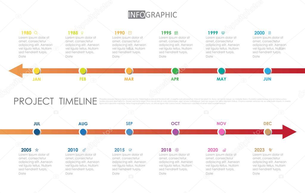 diagrama de l nea de tiempo del proyecto Plantilla infogr fica para negocios. Calendario de ...