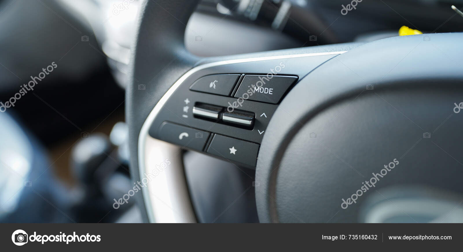 Close Modern Car Steering Wheel Controls High Resolution Image Car ...