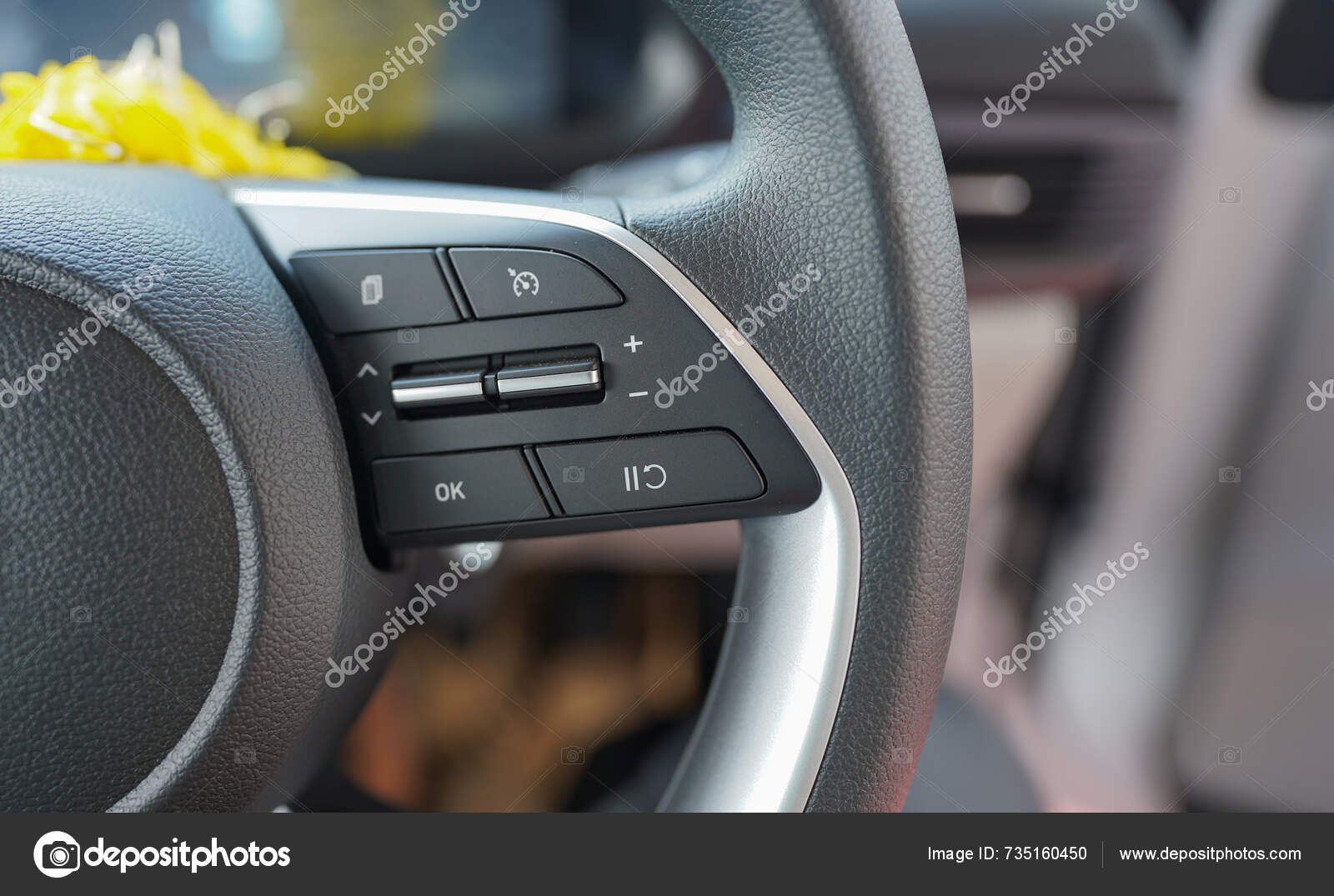 Close Modern Car Steering Wheel Controls High Resolution Image Car ...