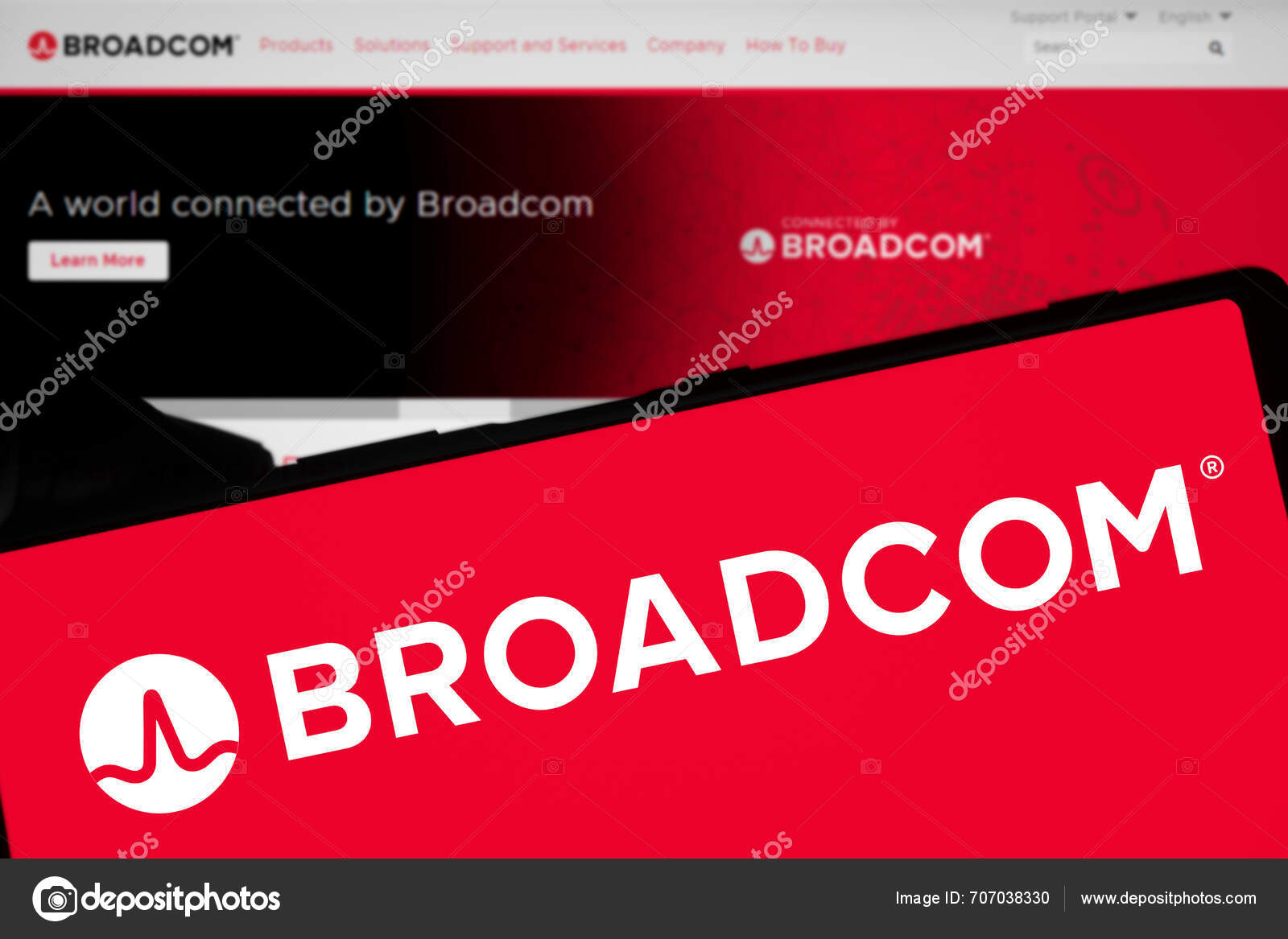 Dhaka Bangladesh March 2024 Broadcom Logo Displayed Smartphone Broadcom American — Stock ...