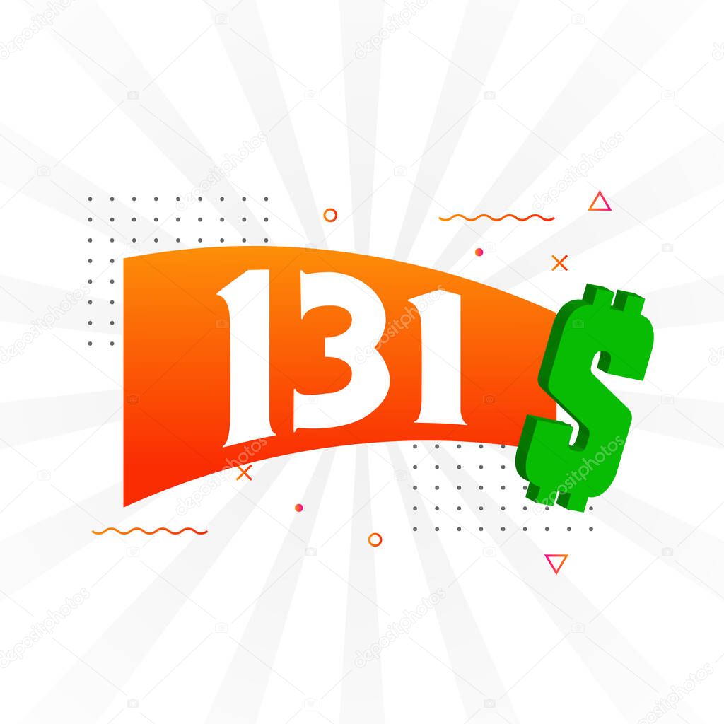 131 D lar s mbolo de texto vector de moneda. 131 USD D lar de los ...