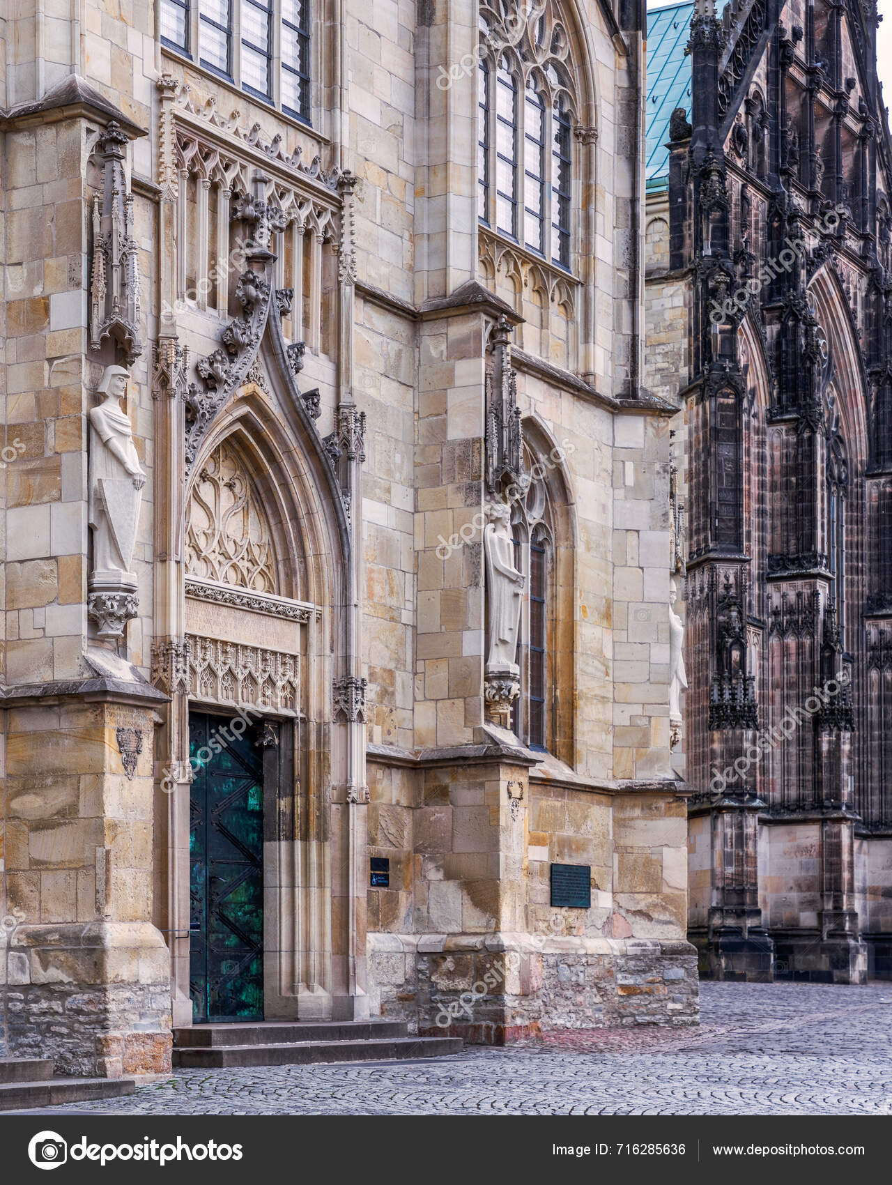 Entrance Gate Cathedral Mnster Nrw Germany — Stock Photo ...